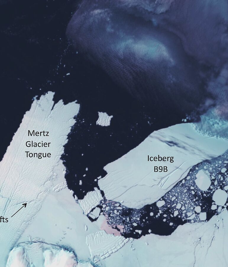 Massive iceberg calves from the Mertz Glacier – Australian Antarctic ...