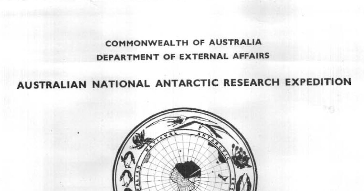 ANARE Reports – Australian Antarctic Program